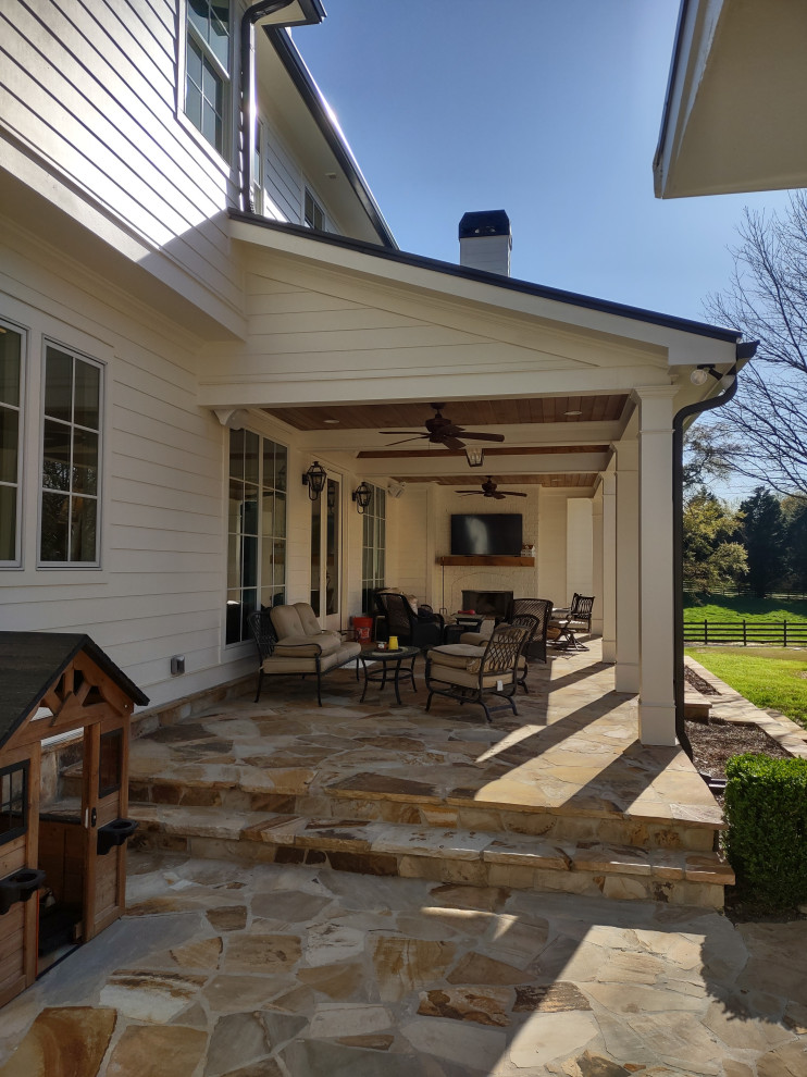 Modern Farmhouse Home with Back Porch Ready for Outdoor Entertaining ...