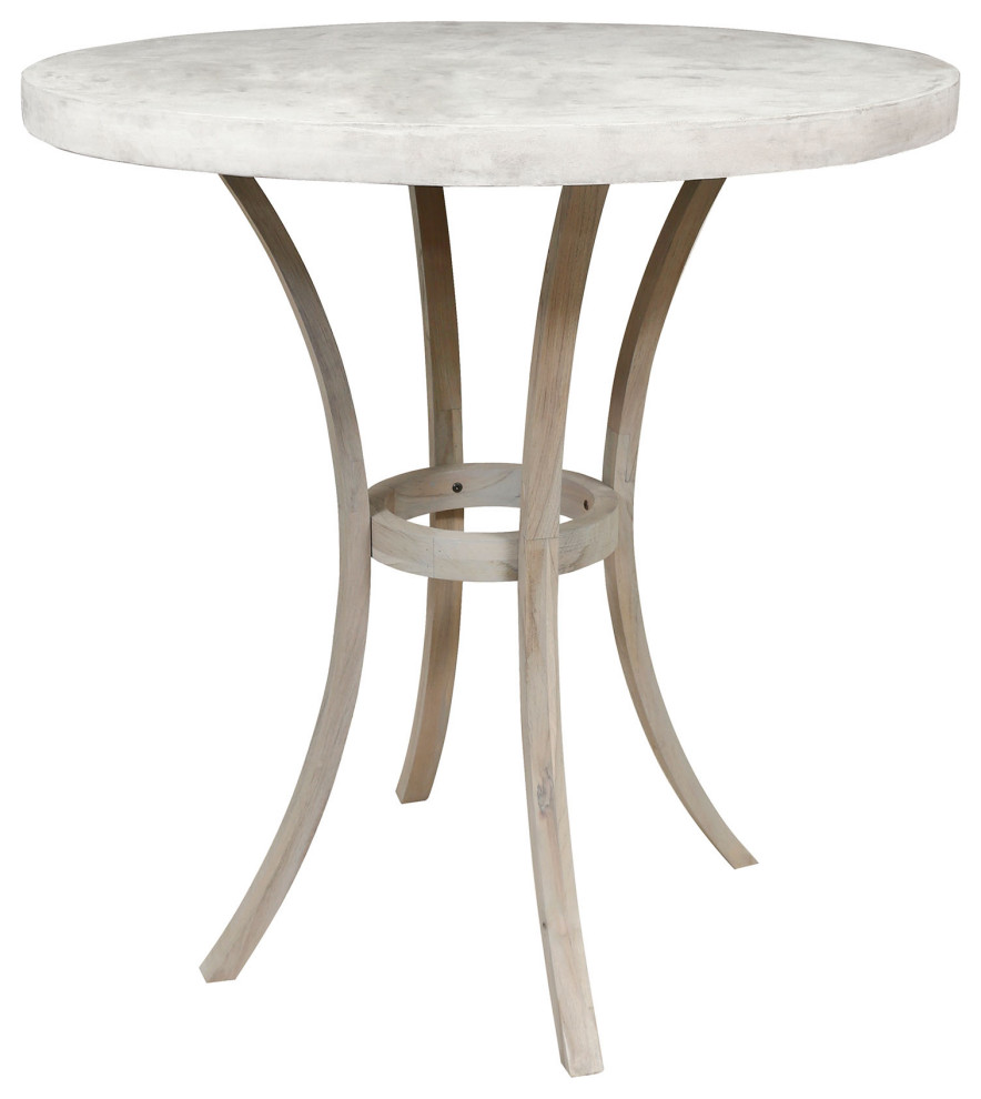 ELK HOME 7118010Ht Teak Bistro Outdoor Concrete Table - Farmhouse ...