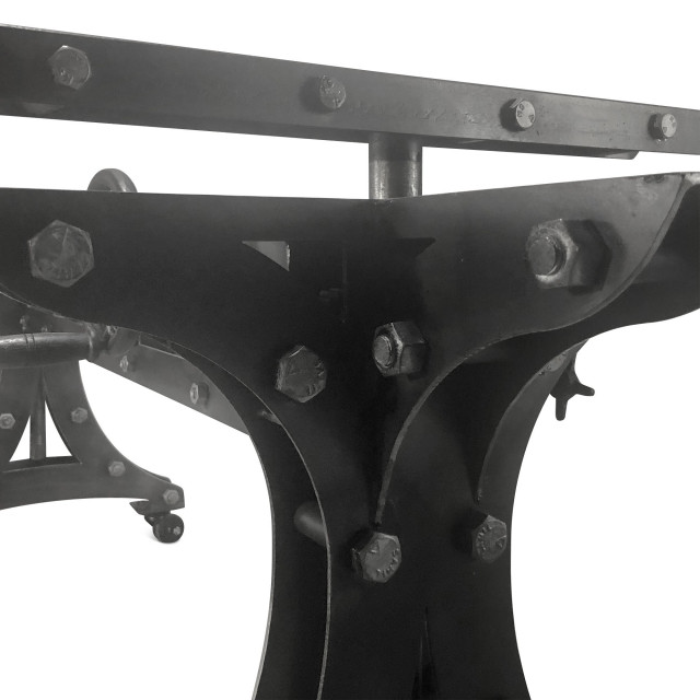 Longeron Industrial Adjustable Dining Table Base - Steel - Casters ...