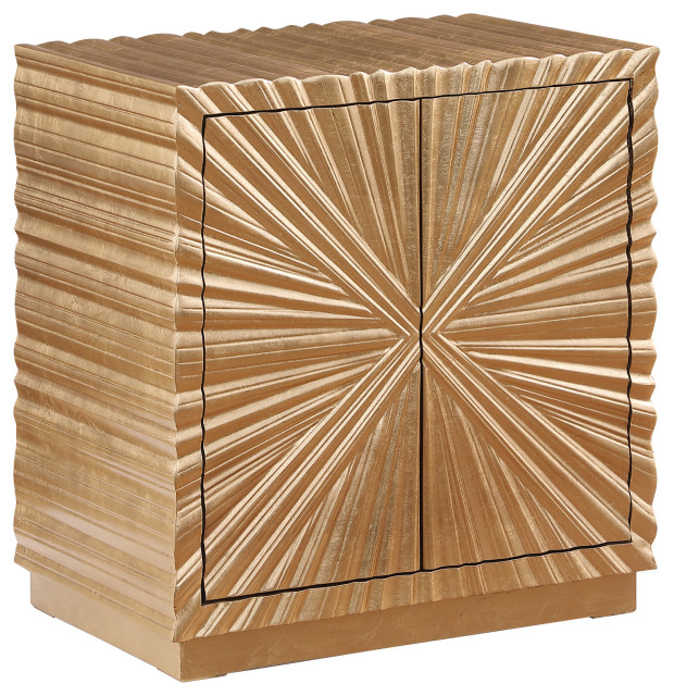 Tiffany Gold Side Table With Interior Shelf - Transitional - Side ...