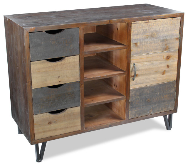 Dark Brown Wooden Storage Cabinet - Industrial - Storage Cabinets - by ...