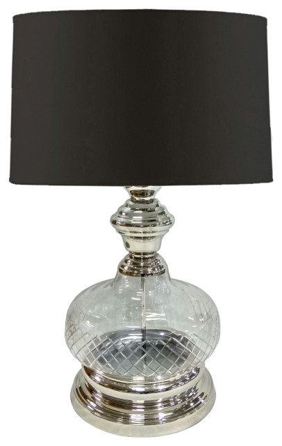 Glass & Stainless Steel 39" Table Lamp, Silver/cle - Traditional ...
