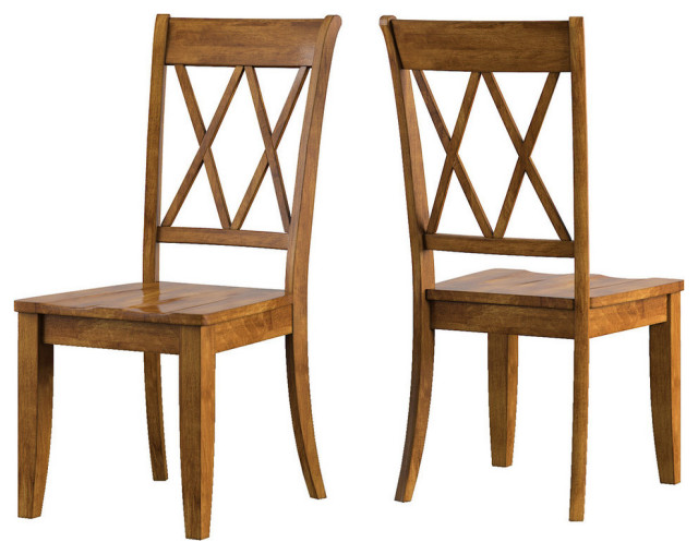 Arbor Hill X Back Wood Dining Chair, Set of 2 - Transitional - Dining ...