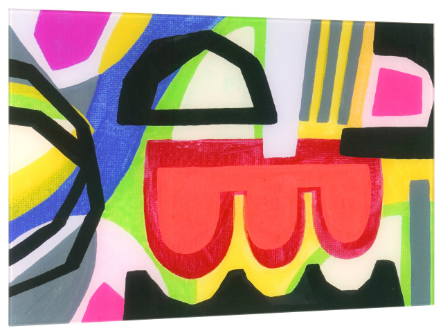 "Bold Shape Shift I" Frameless Free-Floating Reverse Printed Tempered ...