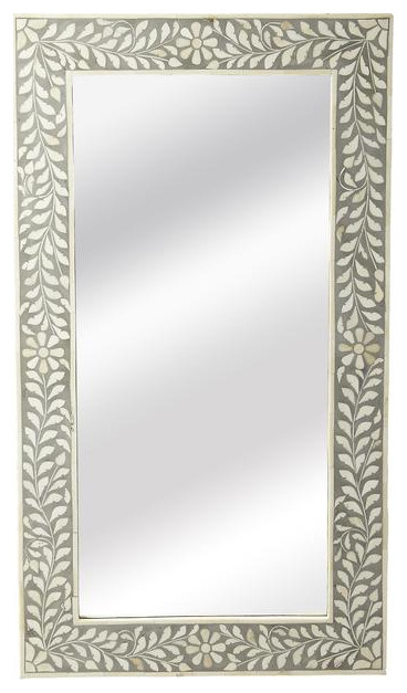 Vivienne Rectangular Bone Inlay Wall Mirror - Contemporary - Wall ...
