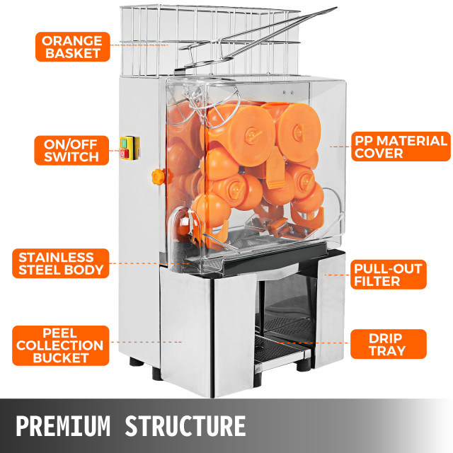 VEVOR Commercial Orange Juicer Orange Juice Machine with Filter Box ...