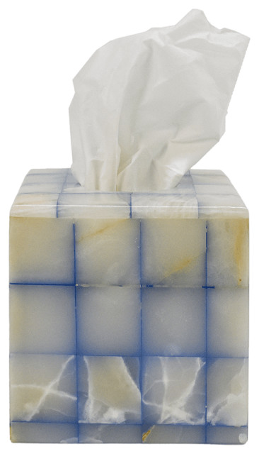 Plaid Blue Tissue Box - Contemporary - Tissue Box Holders - by Bello ...