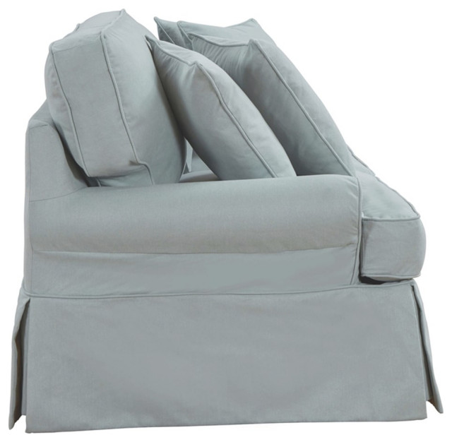 Horizon 2PC Slipcovered Sofa Loveseat Set Ocean Blue Washable ...