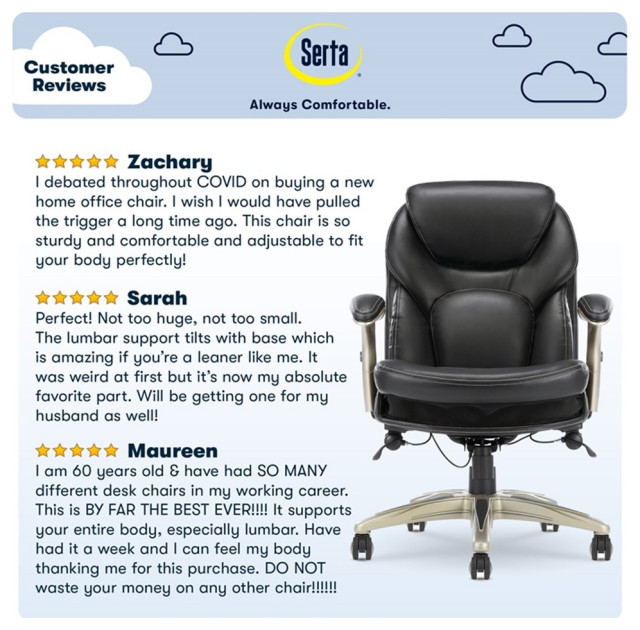 Home Square 2-Piece Set with Standing Desk and Motion Office Chair ...