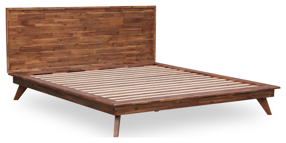Portland Wood Platform Bed, Queen - Transitional - Platform Beds - by ...