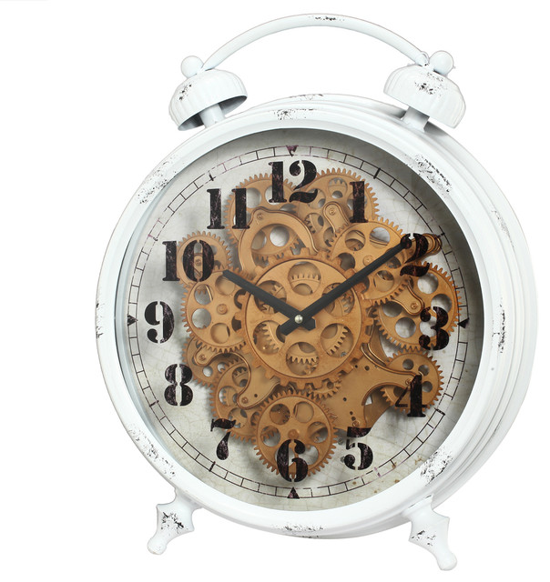 Classic Gears Table Clock 16"x5"x18" - Farmhouse - Desk And Mantel ...