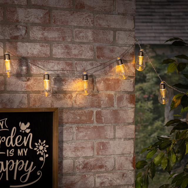 6 ft. Solar LED Bullet Patio String Lights - Outdoor Rope And String ...