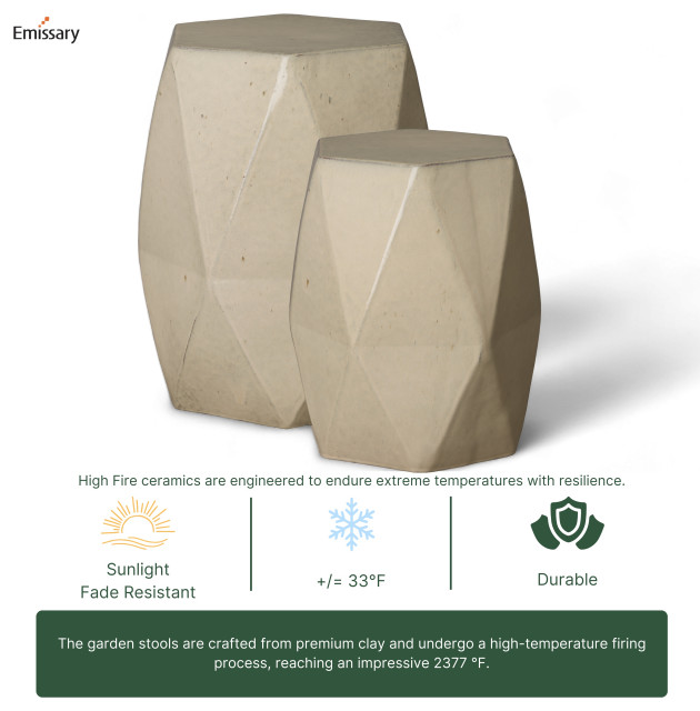 Large Brilliant Matrix Stool/Table, Cream 18x22 - Transitional - Accent ...