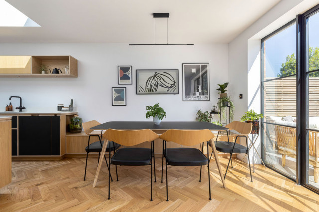 Sleek, modernised retro 70's open plan kitchen diner - Midcentury ...