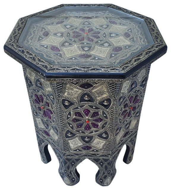 Marrakech Moroccan Purple Side Table - Mediterranean - Side Tables And ...