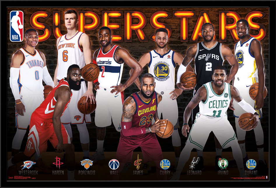 NBA Superstars Poster, 24.25"x35.75" - Contemporary - Prints And ...