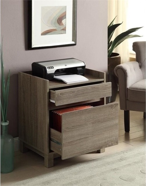 Atlin Designs Modern Wood Filing Cabinet with 2 Drawers in Gray ...