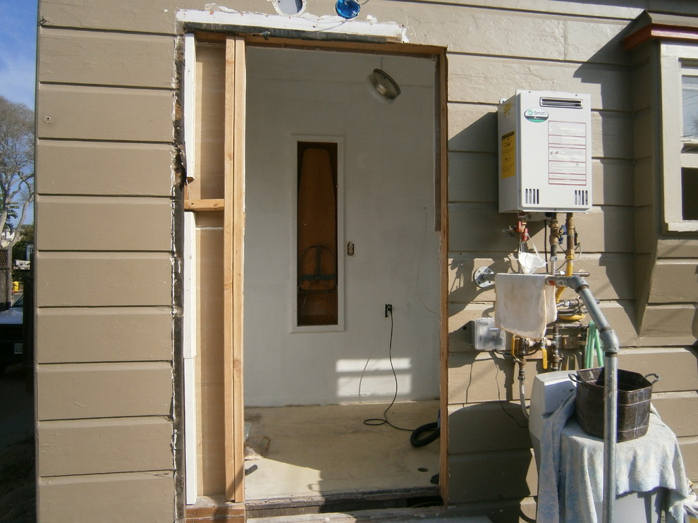 need ideas for small outside back door fill in space