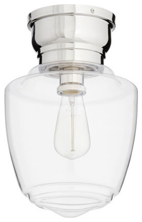 Quorum Transitional 9" Ceiling Light in Polished Nickel, 9.000 ...