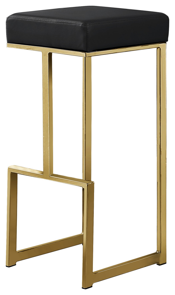 Jakob Backless 31" Bar Stool, Gold, Set of 2 - Contemporary - Bar ...