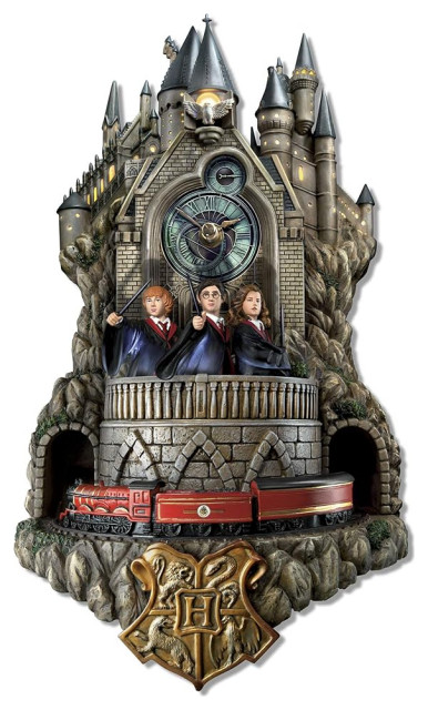 Harry Potter Hogwarts Wall Clock with Lights Music and Motion ...