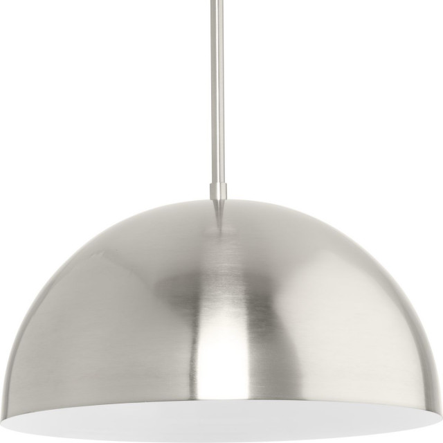 Perimeter Collection One-Light Brushed Nickel Modern Pendant With metal ...