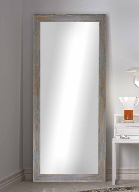 Modern Rustic Wooden Weathered Gray Wall Mirror, 65.75x30.75 ...