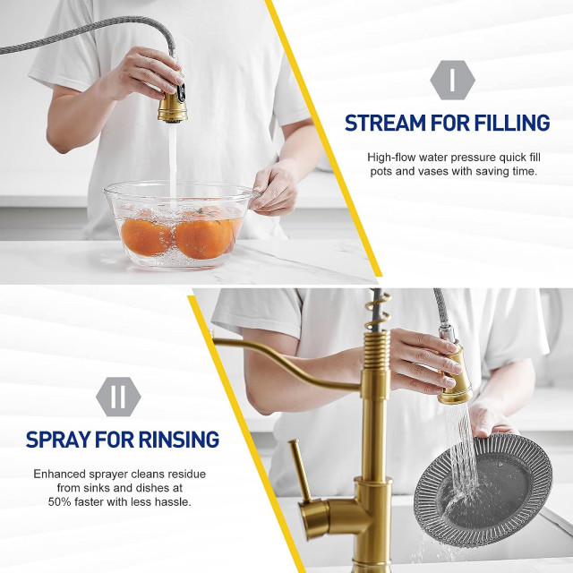 Touchless Kitchen Faucet, Arched Spout With Pull Down Sprayer ...