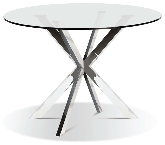 Modern Round Glasstop Dining Table - Contemporary - Dining Tables - by ...