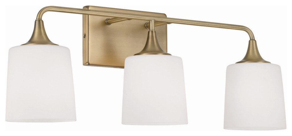 Presley 3-Light Vanity, Aged Brass - Transitional - Bathroom Vanity ...
