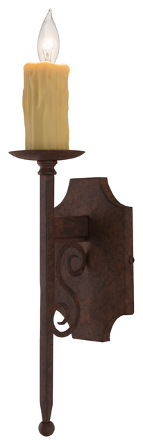 Meyda Lighting 5" Toscano 1-Light Wall Sconce, Rusty Nail Textured ...