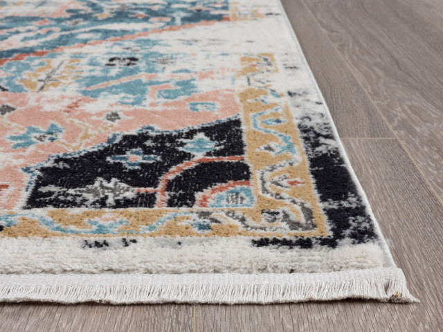 Abani Azure Collection AZR100A Medallion Faded Teal Blue Persian Area ...