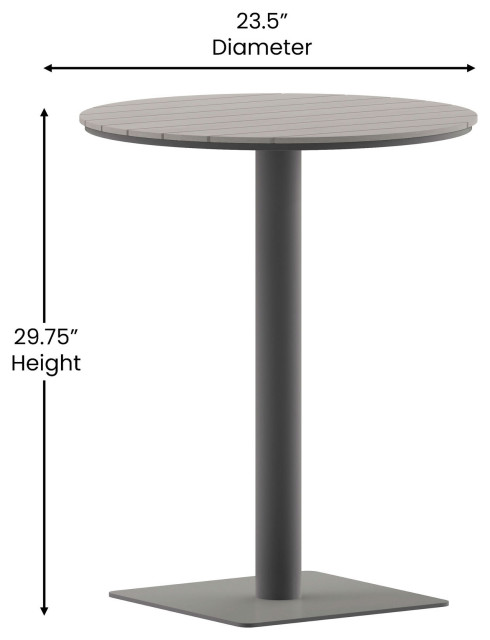 Gray/GY 24" Round Patio Table - Transitional - Outdoor Dining Tables ...
