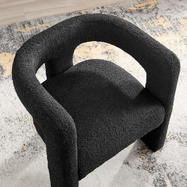 Modern Accent Chair, Unique Design With Soft Boucle Upholstered Seat ...
