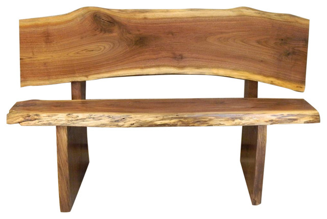 Rustic Live Edge Bench, 50"x13" - Rustic - Outdoor Benches - by The ...