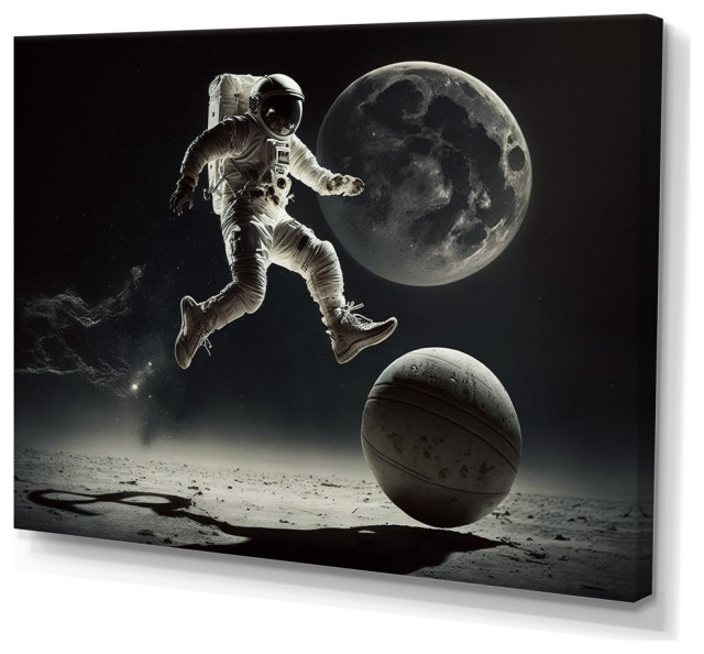 Soccer On The Moon Canvas, 32x16 - Contemporary - Prints And Posters ...