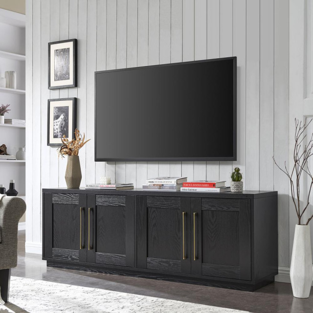 Tillman Rectangular TV Stand for TV's up to 80 in Black Grain ...