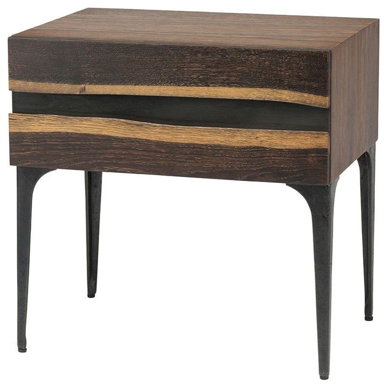 Simone Oak Side Table - Industrial - Side Tables And End Tables - by Rustic Home Decor | Houzz
