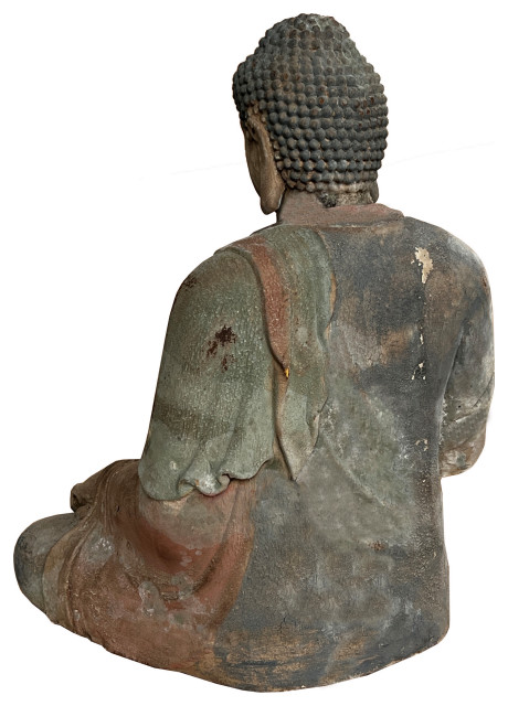 Chinese Rustic Wood Sitting Gautama Amitabha Buddha Statue Hws2710 ...