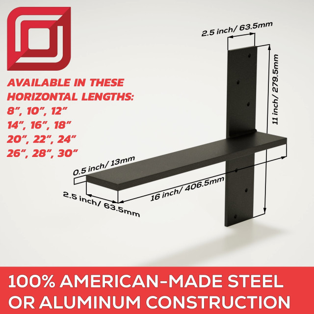 Free Hanging Aluminum Shelf Bracket, 16 - Industrial - Brackets - by ...