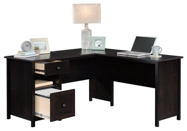 Sauder County Line Engineered Wood L-Shaped Computer Desk in Soft White ...