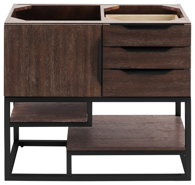 Columbia 36" Single Vanity, Coffee Oak - Transitional - Bathroom ...