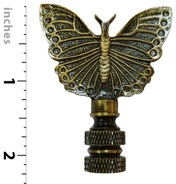 Royal Designs Monarch Butterfly Finial, Antique Brass, Single ...
