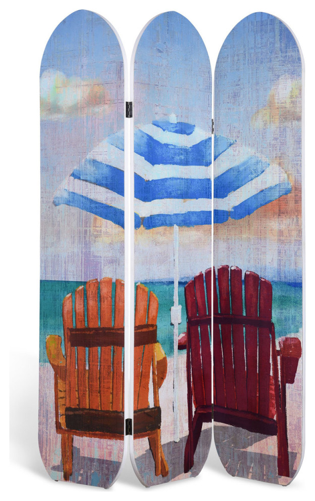 Beach Side Room Divider or Screen, Multicolor - Beach Style - Screens ...