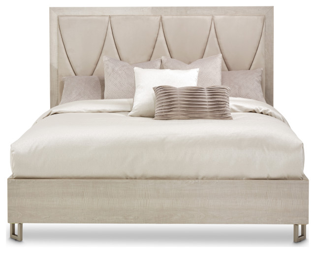 Marin Eastern King Panel Bed - Greige - Contemporary - Panel Beds - by ...