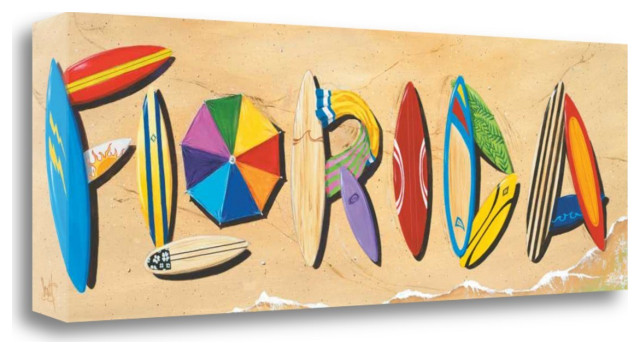 Florida Beach Sign 2 Giclee Wrap Canvas Wall Art - Beach Style - Prints ...