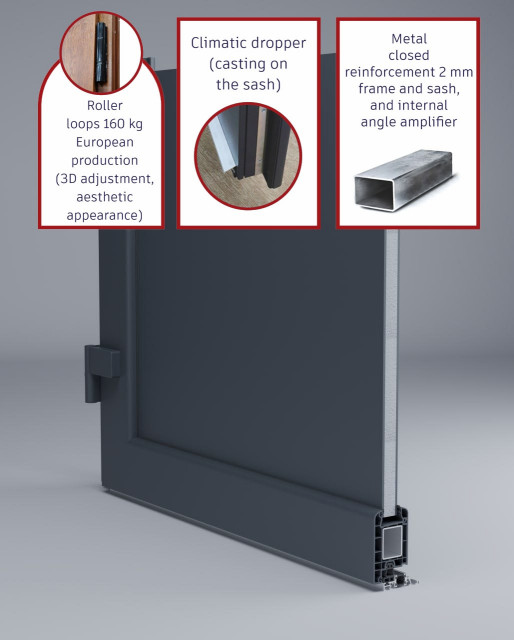 Exterior Prehung Door Clear Glass See-through Manux 8555 Matte Black ...
