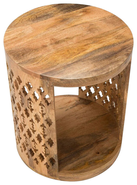 Steve Silver Brinley Round End Table With natural Finish BR180E ...