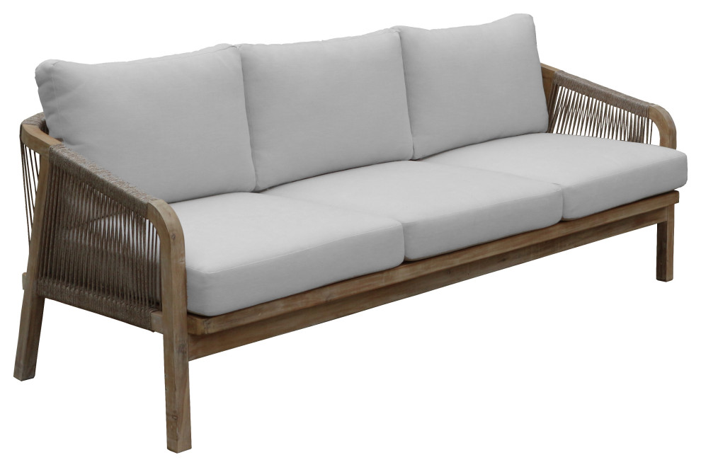 Lola 3 Seater Sofa, Beige - Beach Style - Sofas - by Pangea Home | Houzz