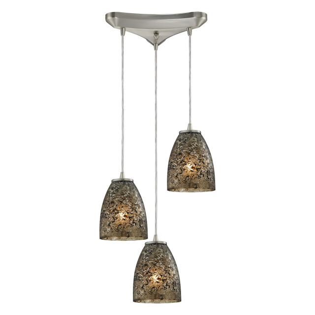Fissure 3-Light Triangular Pendant Fixture - Contemporary - Pendant ...